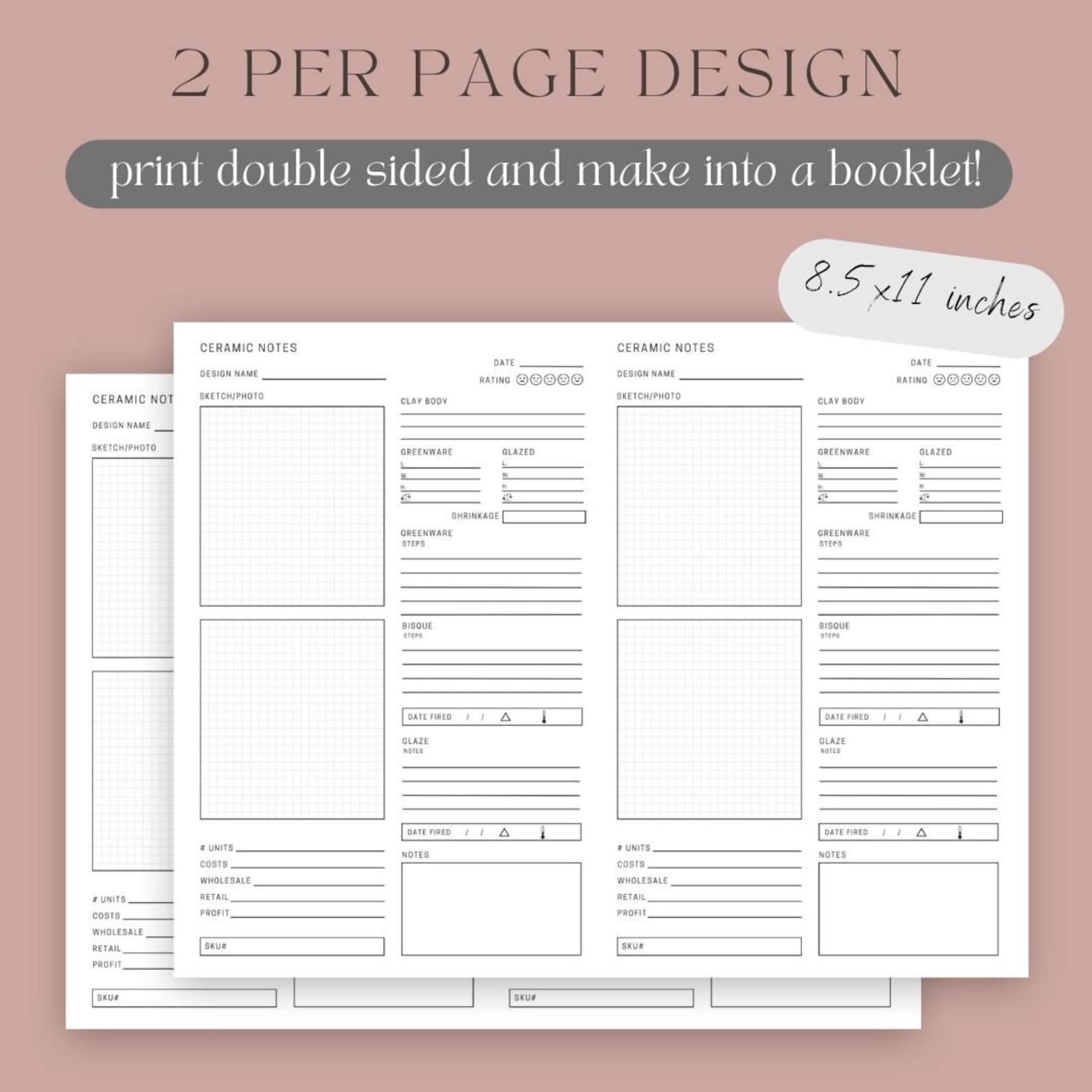 Ceramic Notes, Pottery Journal, Printable Ceramic Journal, Ceramic Log ...