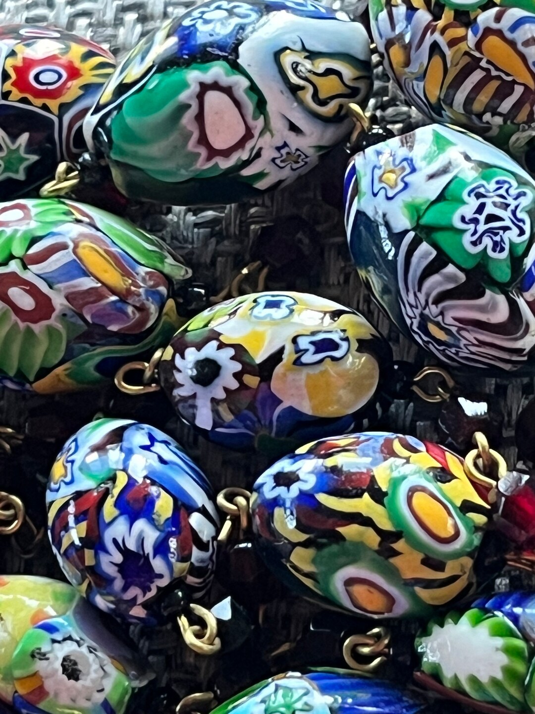 Antique Glass Millifiori Coloured Bead Necklace. M2 - Etsy