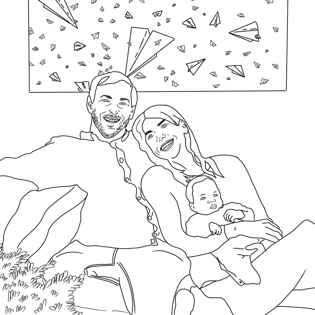 Custom Line Art, Family Line Art, Family Portrait, Handmade Art ...