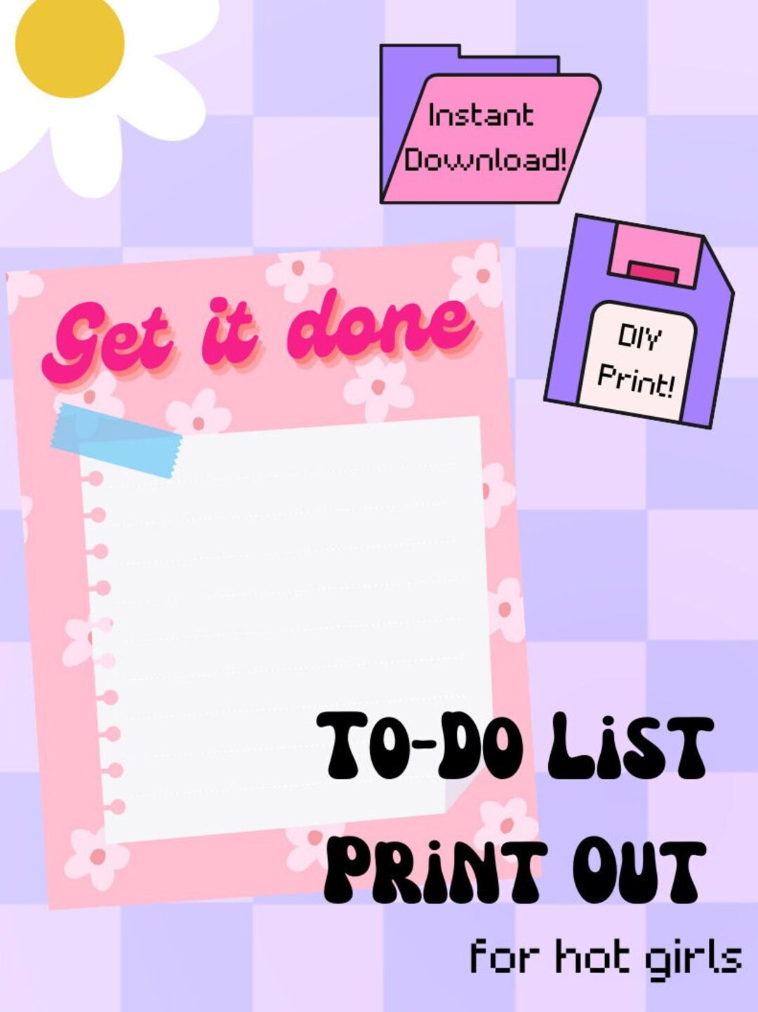Printable to Do List for Hot Girls Daily Get It Done - Etsy