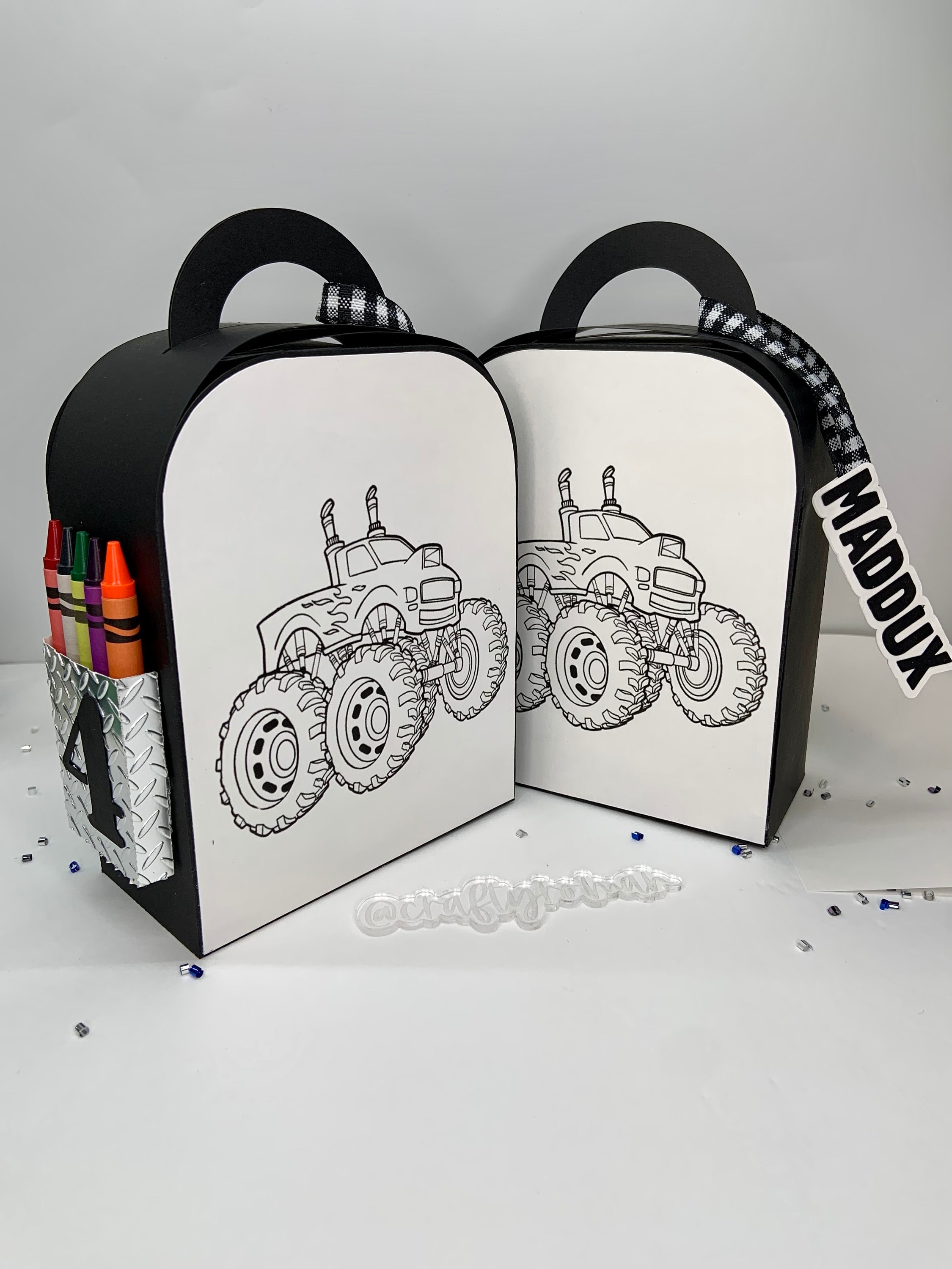 Monster Truck Favor Boxes, Custom Favor Boxes, Personalized Favor Boxes ...