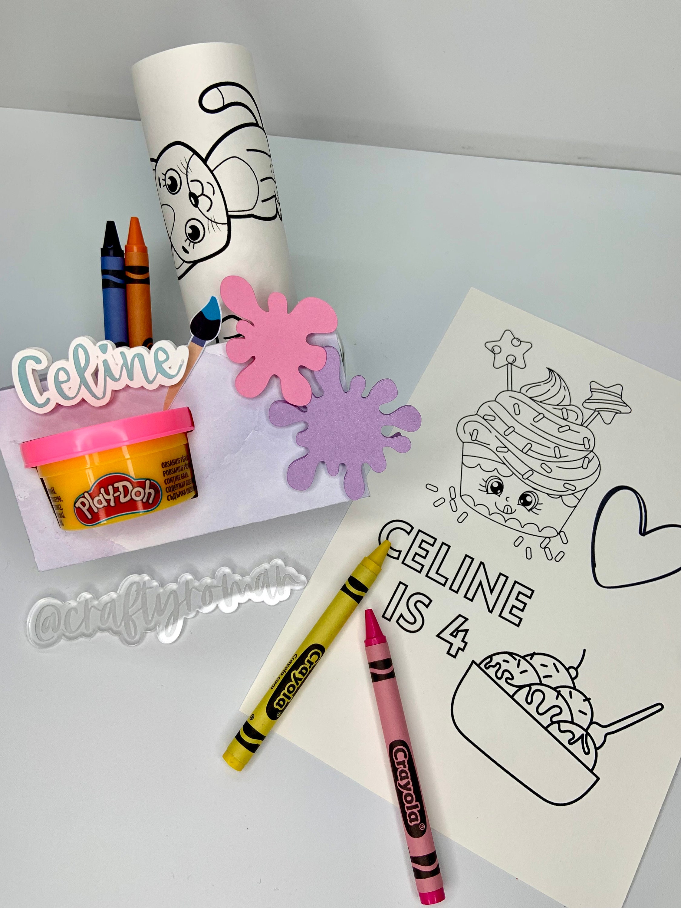 Activity Favor Box, Play-doh Activity Box , Favor Box, Crayon Box ...