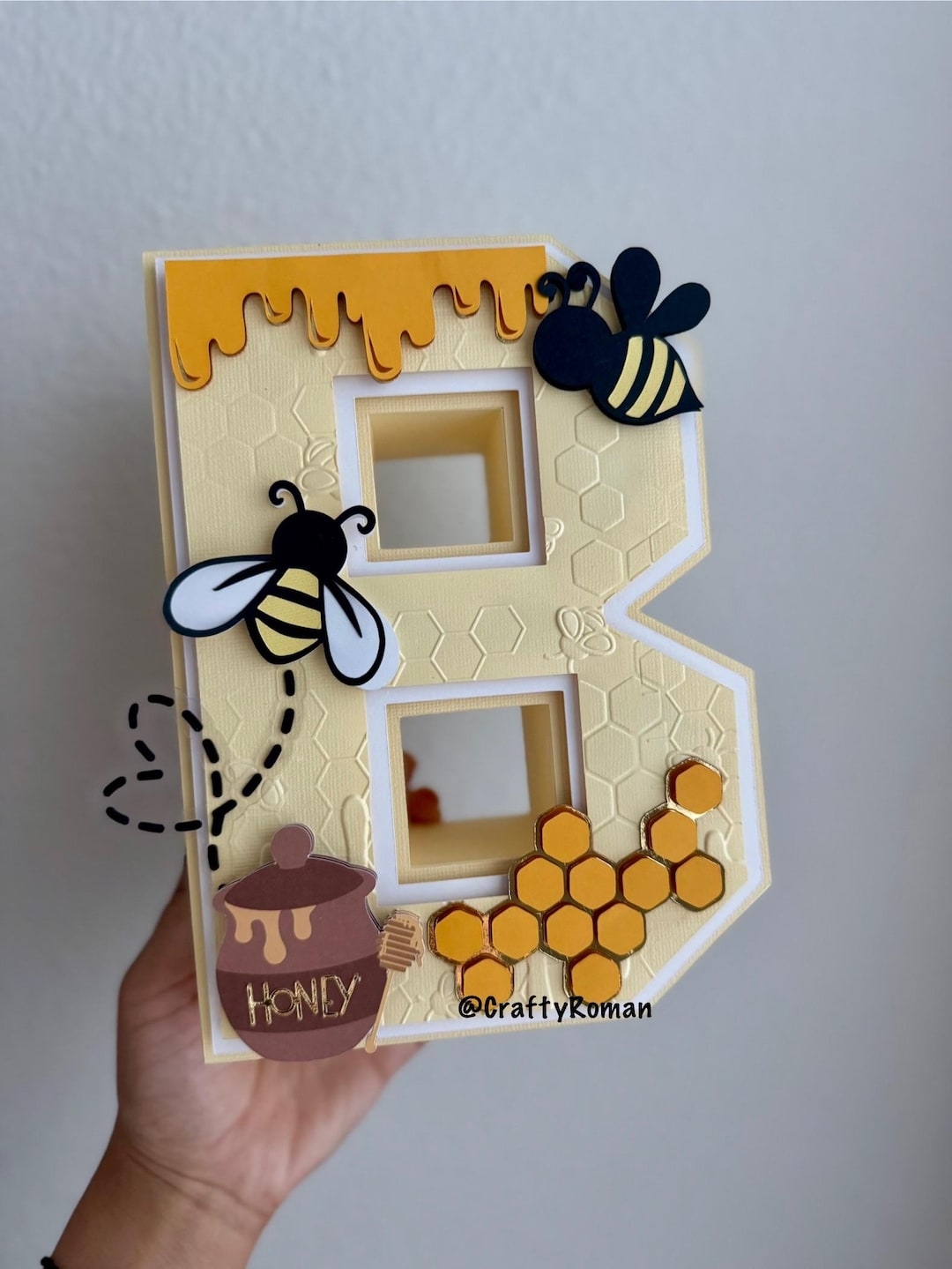 3D Letter “B” – Bee & Honeycomb Theme | Custom Nursery Decor ...