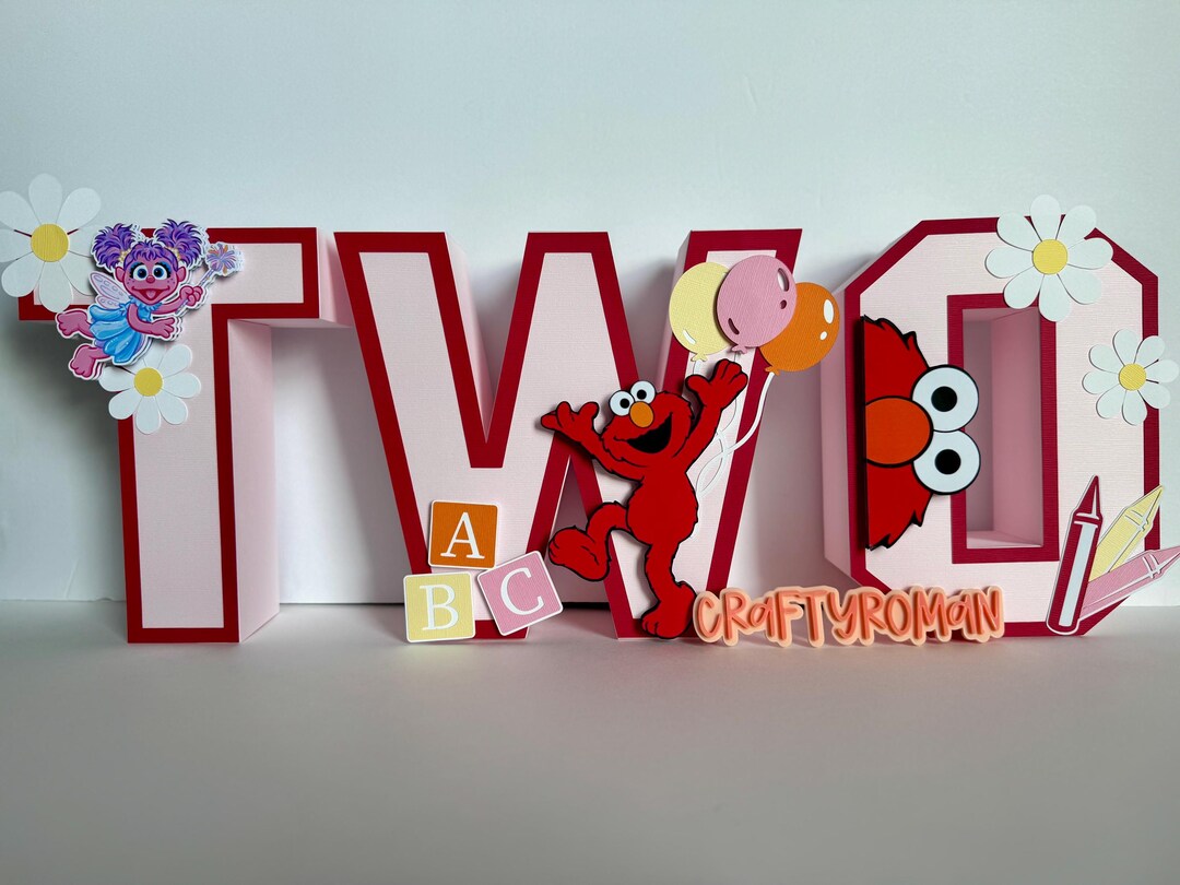 Sesame Street Inspired 3D Letter SET, 3D Letter, Elmo Inspired, Party ...