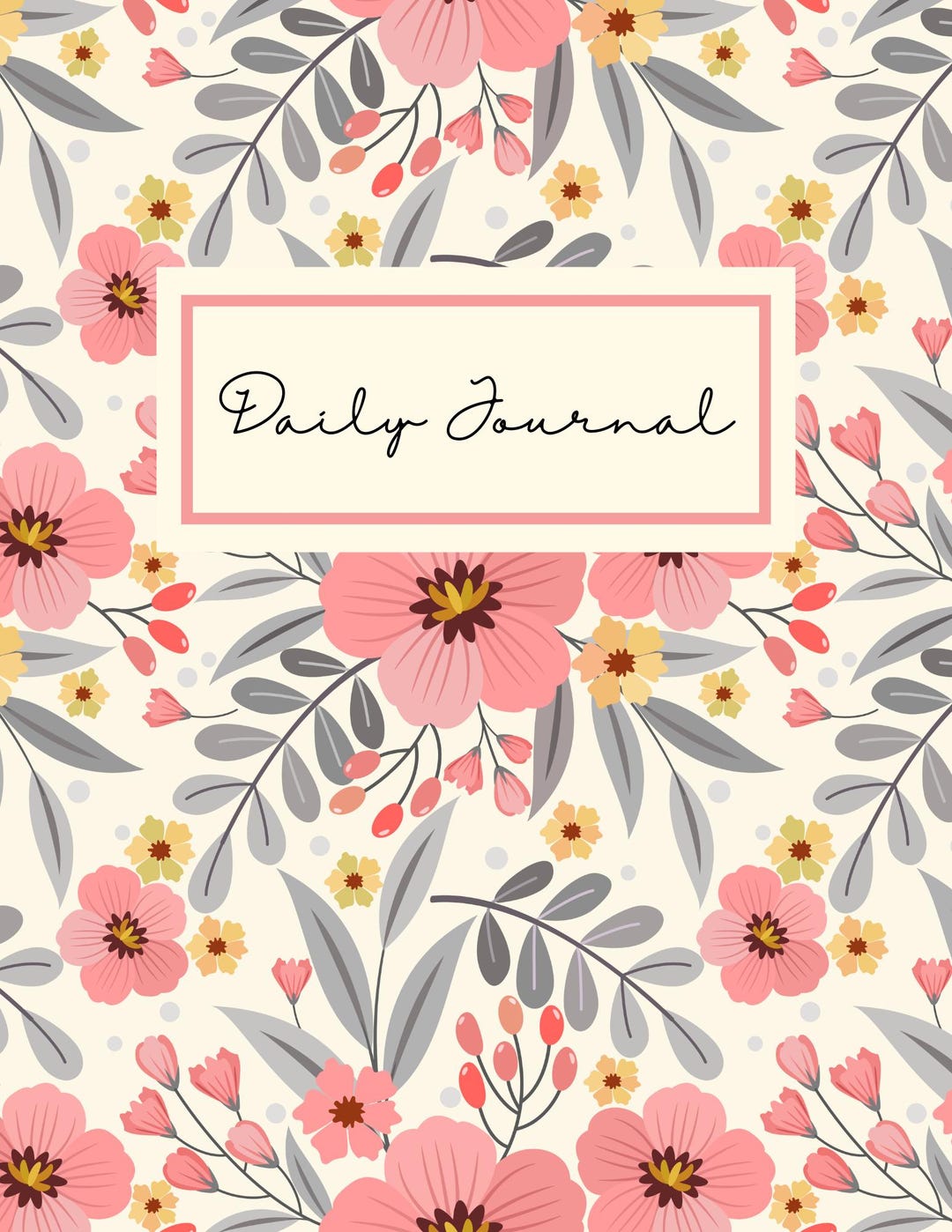 Pink Floral Daily Journal - Etsy
