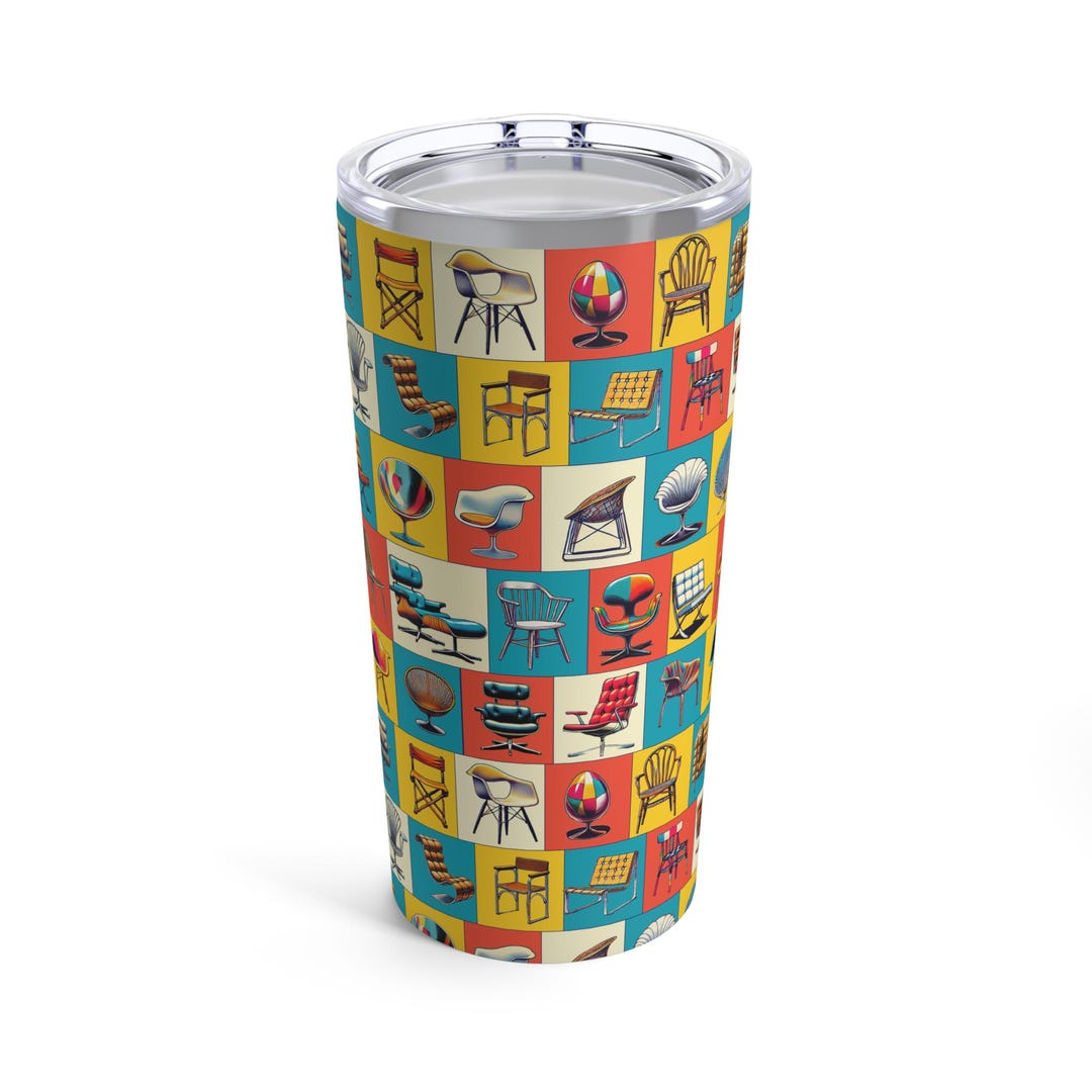 Midcentury Modern Chair Print Tumbler 20oz Insulated Stainless Steel - Etsy