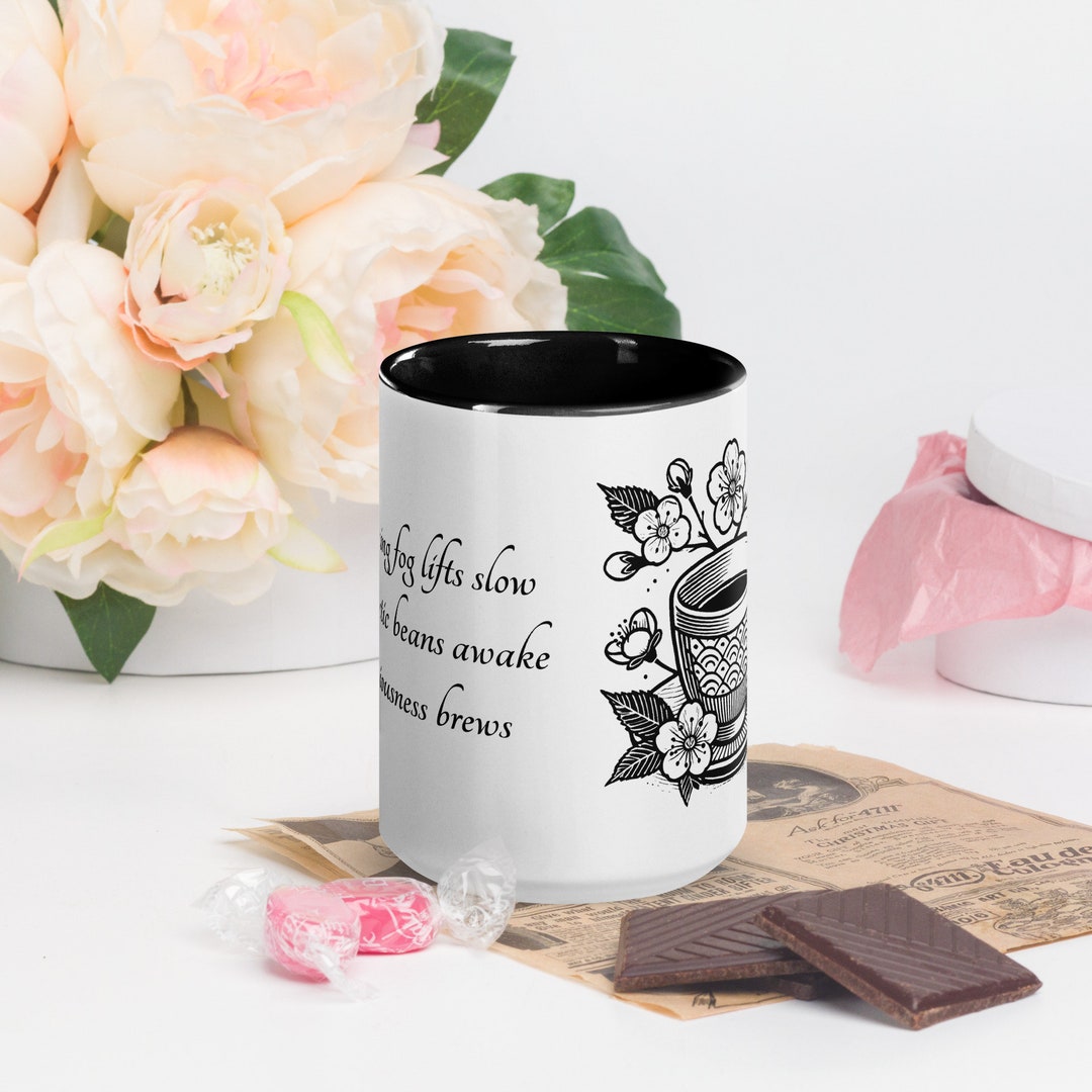 Coffee Haiku Mug With Color Inside - Etsy