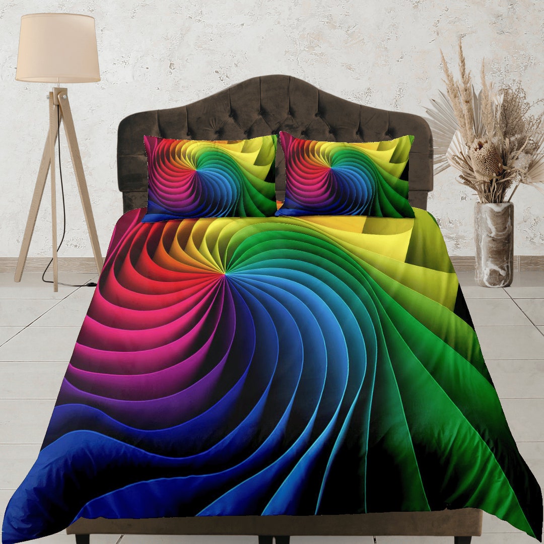 Colored Sheets Cotton Duvet Cover Rainbow Colors Art Quilt Cover ...
