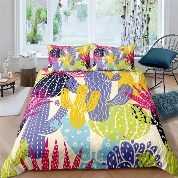 Cactus Bedding Queen - Etsy