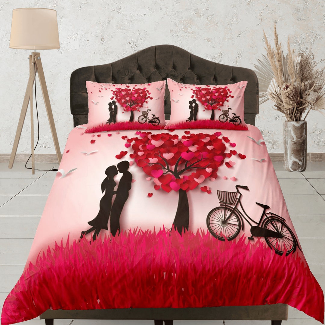 Couple Duvet Cover Valentines Day Quilt Cover, Girly Bedroom Bedding ...