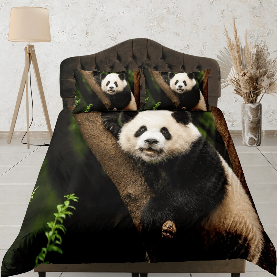Panda Duvet Cover Cute Animal Quilt Cover, Nature Lover Bedroom Bedding ...