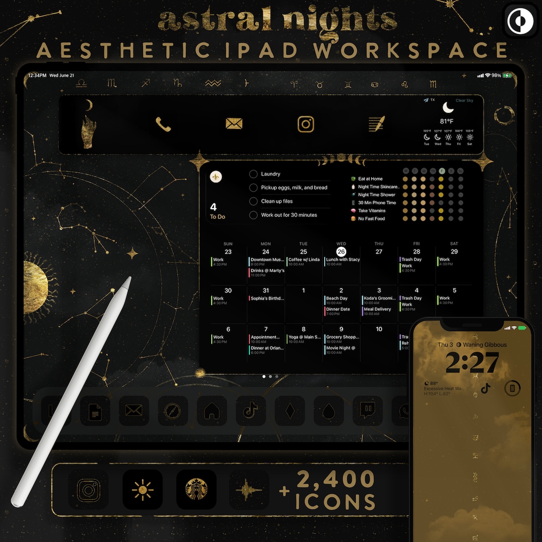 Aesthetic iPad Wallpaper Kit, Matching Theme, Icons, Widgets, iPhone ...