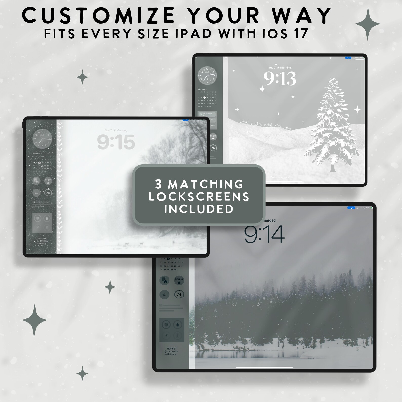 Aesthetic Winter Ios18 Theme Pack | Christmas iPad App Icons | Snowy ...