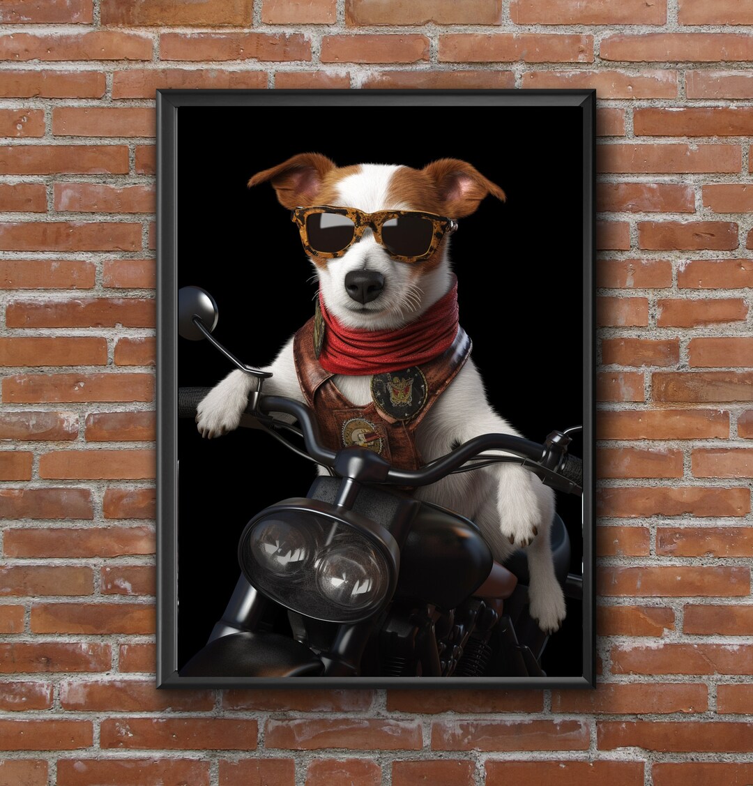 Bad-ass Collection Jack Russell Riding a Motorcycle Funny A4 - Etsy