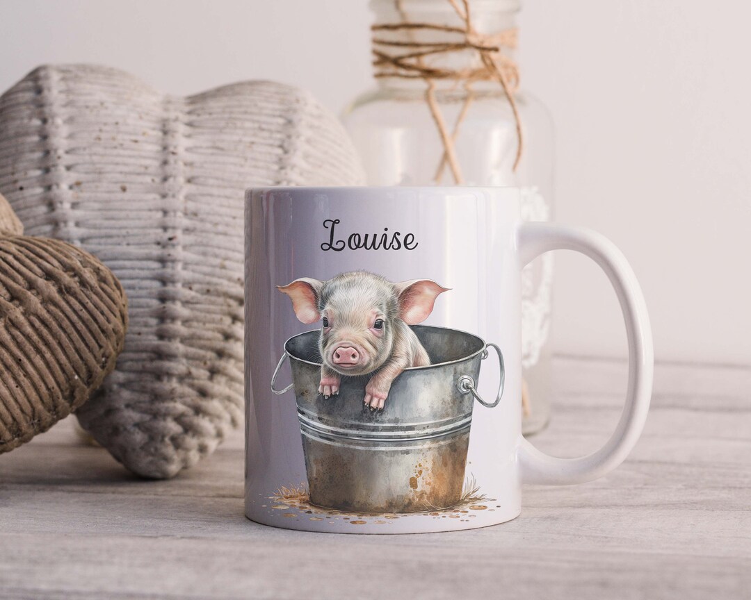 Personalised Pig in a Bucket Cute Farm Design 11oz Mug - Etsy