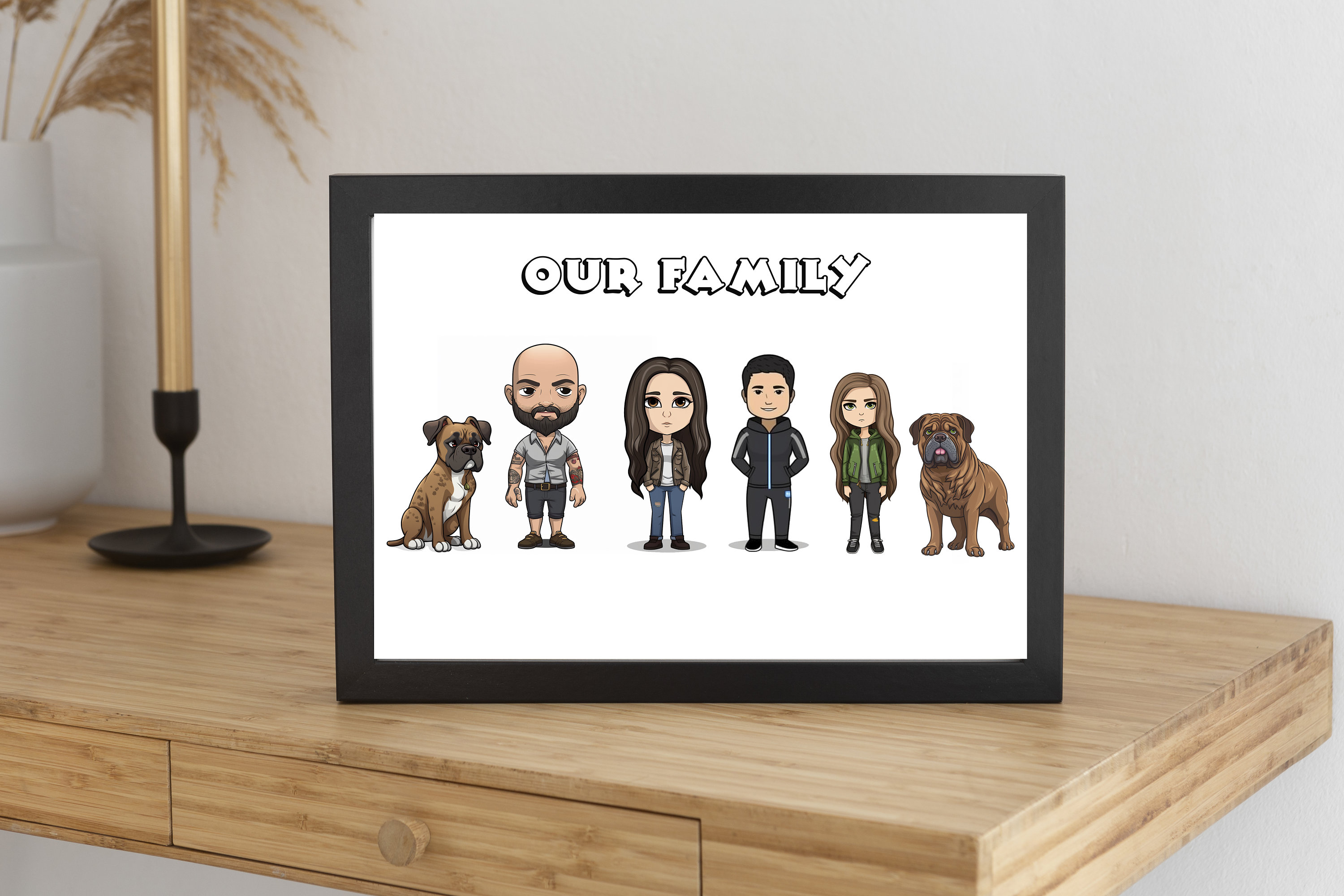 Personalised Bitmoji Cartoon Family Friends Print A4 Art Print - Etsy