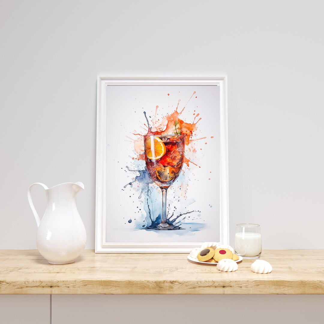 Summer Pims Lemon Modern Splash Art A4 Print - Etsy