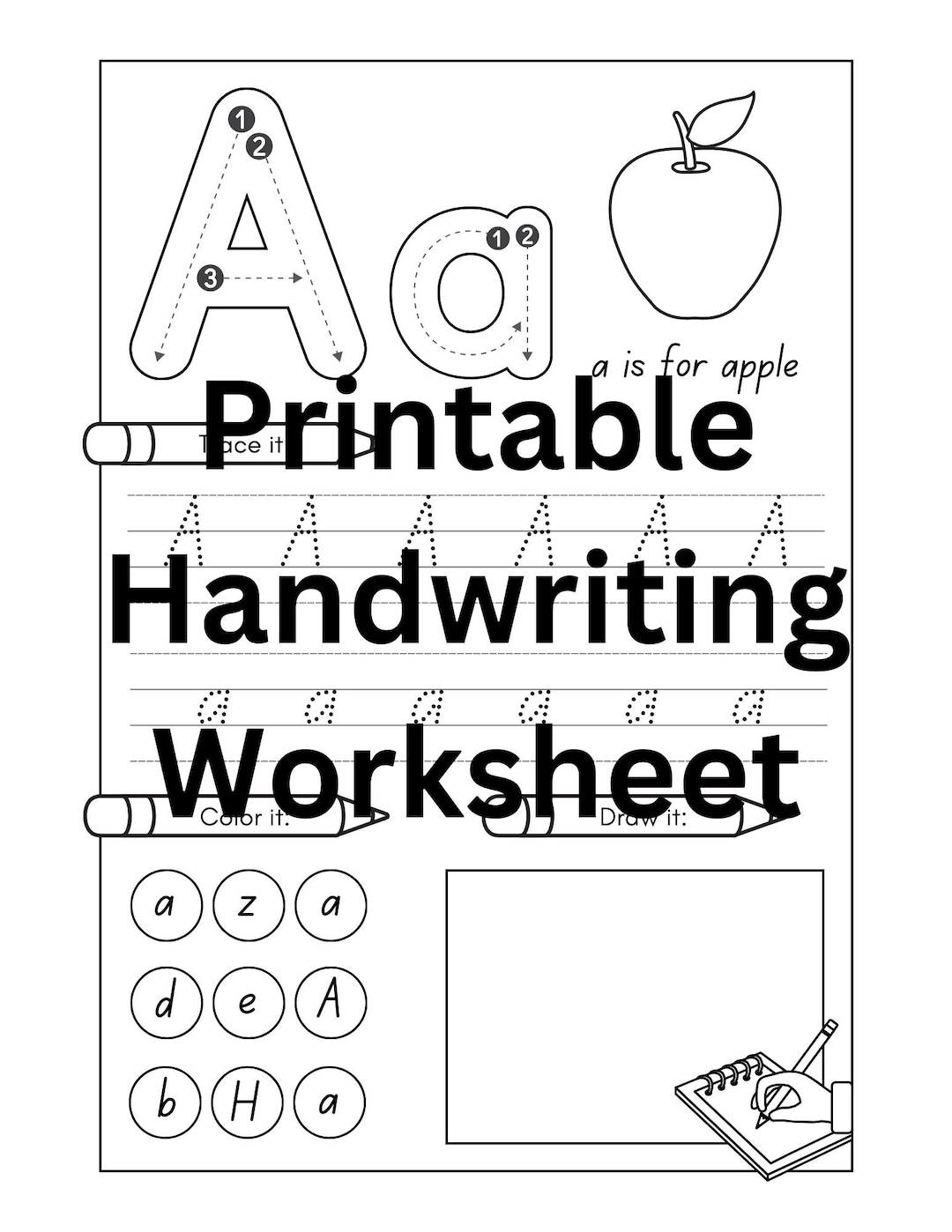 Printable Handwriting Worksheet - Kindergarten Handwriting Sheet ...