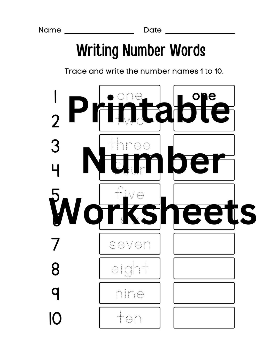 65 Printable Numbers Worksheet - Homeschool Worksheets - Pre K ...