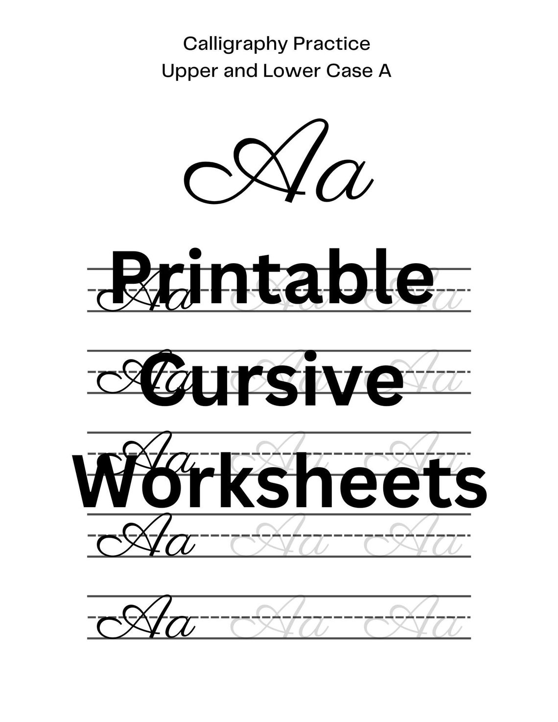 104-page Cursive Writing Worksheets – Learn Calligraphy (PDF Pattern ...
