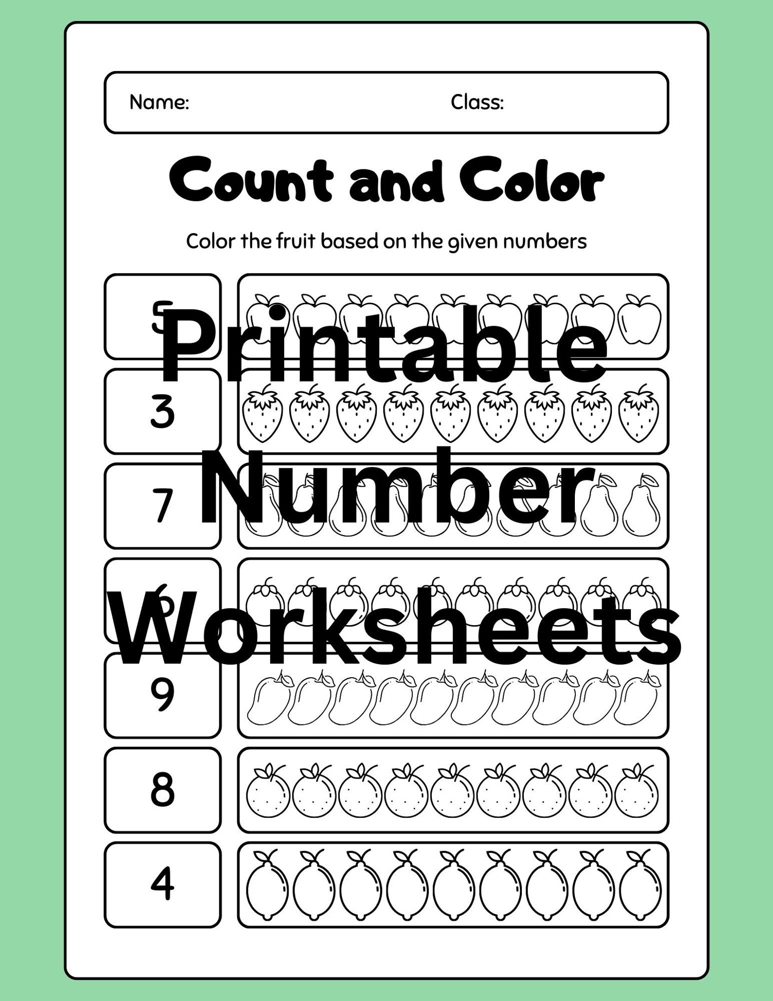 65 Printable Numbers Worksheet - Homeschool Worksheets - Pre K ...