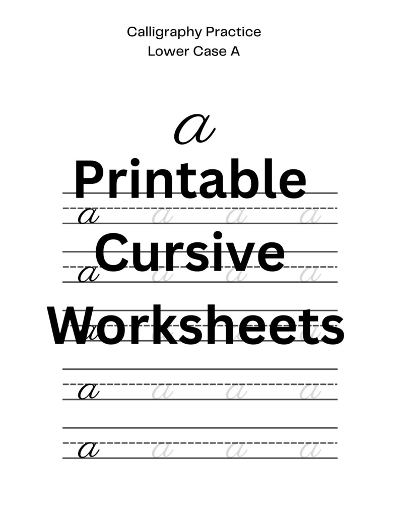 104 Page Cursive Worksheets - Learn to Write Cursive - Learn to Write Calligraphy - Cursive ...