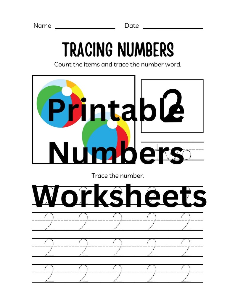 65 Printable Numbers Worksheet - Homeschool Worksheets - Pre K ...