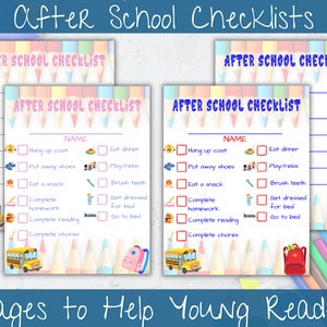 Printable Before and After School Checklist | 2 Different Styles | Pink ...