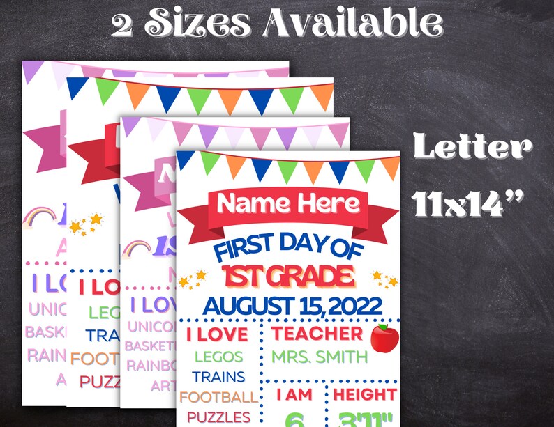 Editable First Day of School and Last Day of School Signs - Etsy