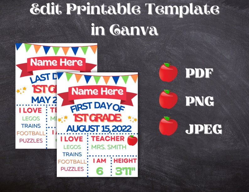 Editable First Day of School and Last Day of School Sign Bundle | Back ...