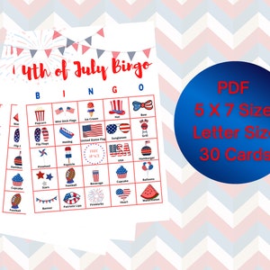 4th of July BINGO Cards | 30 BINGO Cards | Includes 2 Call Sheets and ...