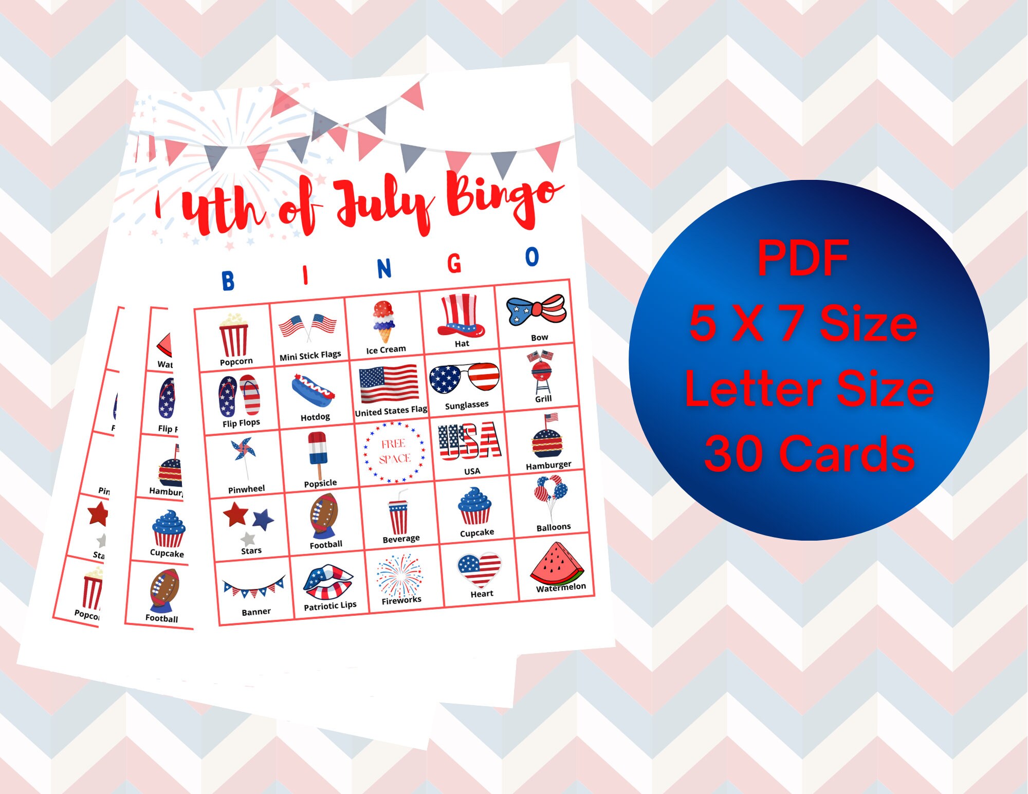 4th of July BINGO Cards | 30 BINGO Cards | Includes 2 Call Sheets and ...