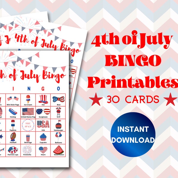 4th of July Bingo - Etsy