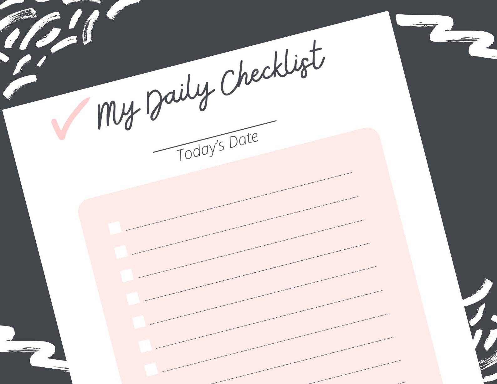 My Daily Checklist Printable Blank | A4 and Letter Size - Etsy