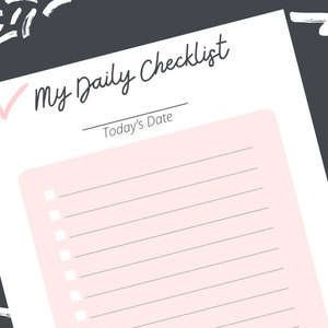 My Daily Checklist Printable Blank | A4 and Letter Size - Etsy