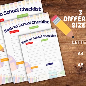 Back to School Checklist Template | Instant Download | Blank Checklist ...