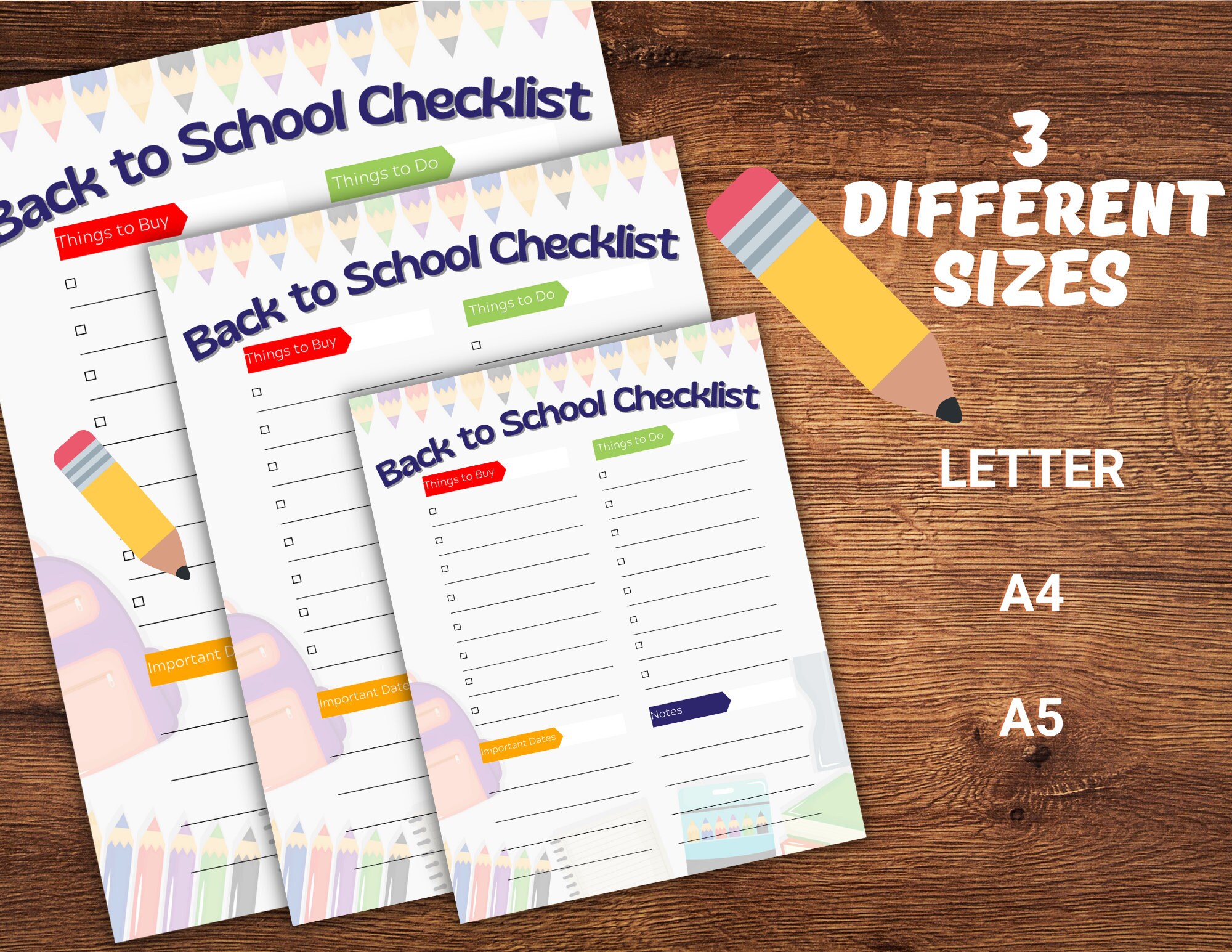 Back to School Checklist Template Instant Download Blank - Etsy