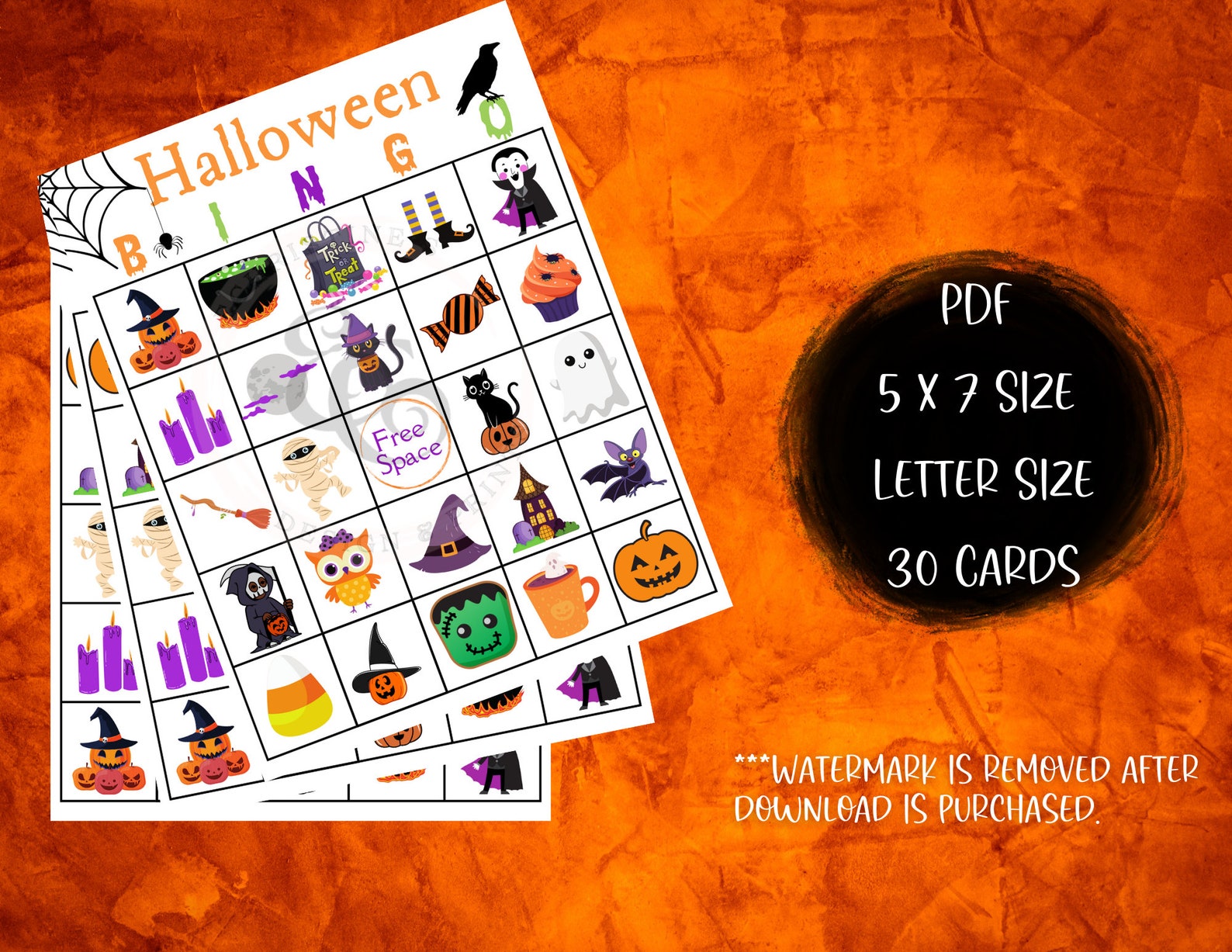 Halloween BINGO Cards 30 BINGO Cards Halloweenpartygames Etsy Halloween BINGO Cards 30 BINGO Cards Halloweenpartygames Etsy