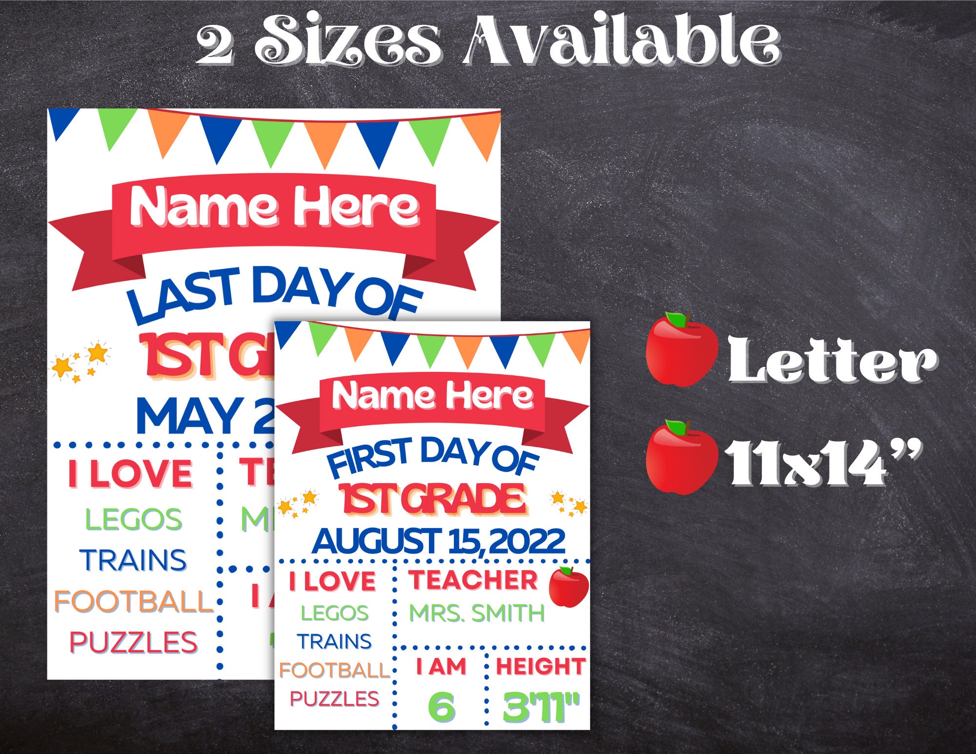 Editable First Day of School and Last Day of School Sign Bundle | Back ...