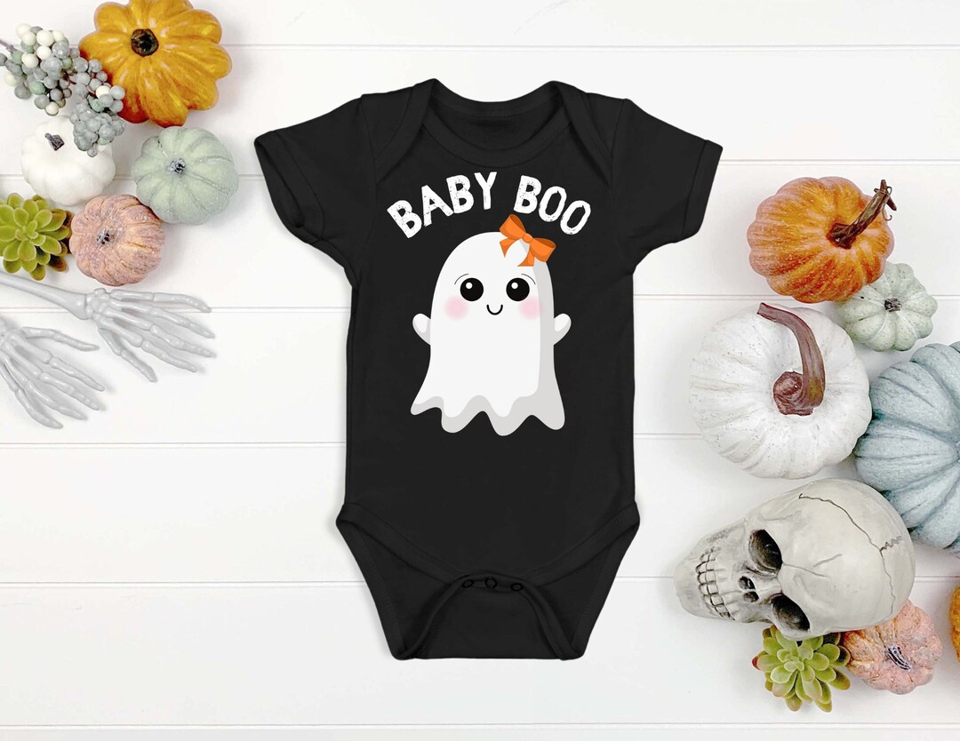 Baby Boo Halloween Girl Ghost and Bow Baby Halloween - Etsy
