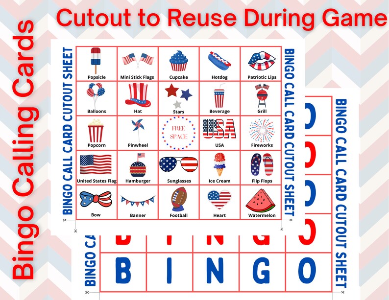 4th of July BINGO Cards | 30 BINGO Cards | Includes 2 Call Sheets and ...