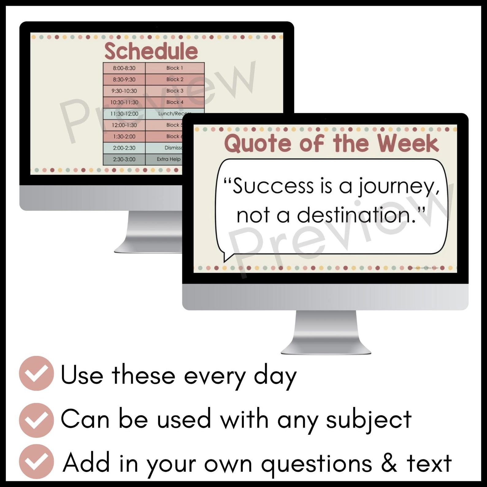 Class Slides, Daily Google Slides Templates for Classroom, Agenda ...