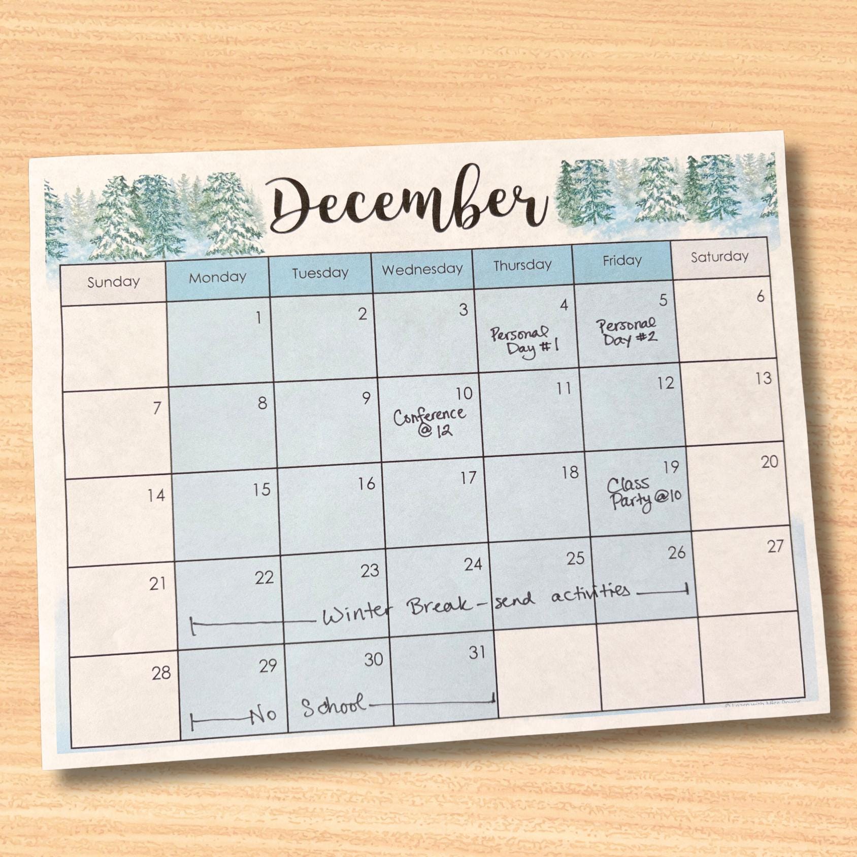 Watercolor Calendar | Monthly Calendar Printable 2026-2027 | Editable ...