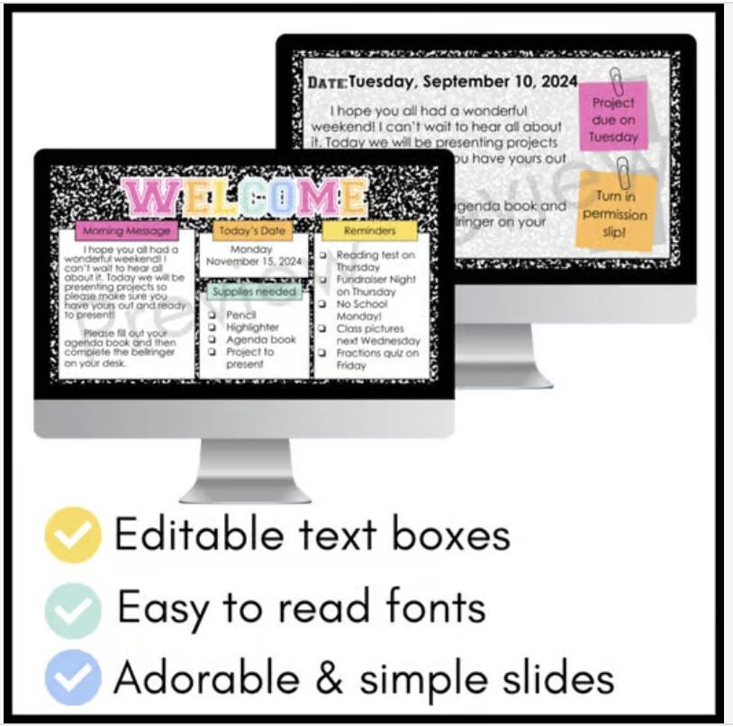 Daily Slides Templates | Daily Agenda Slides | Morning Meeting Google ...