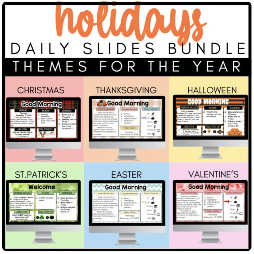 Editable Class Slides, Daily Google Slides Templates for Classroom ...