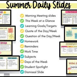 Summer Daily Classroom Slides Templates | Welcome Good Morning Slides ...