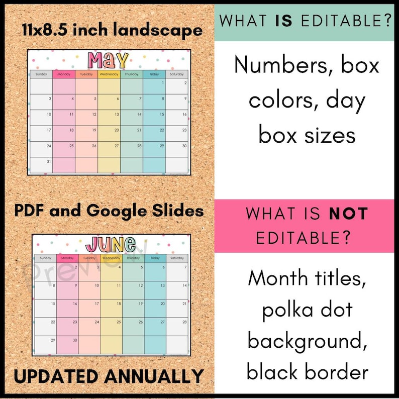 Rainbow Classroom Calendar 2026–2027 | Printable Monthly Calendar for ...