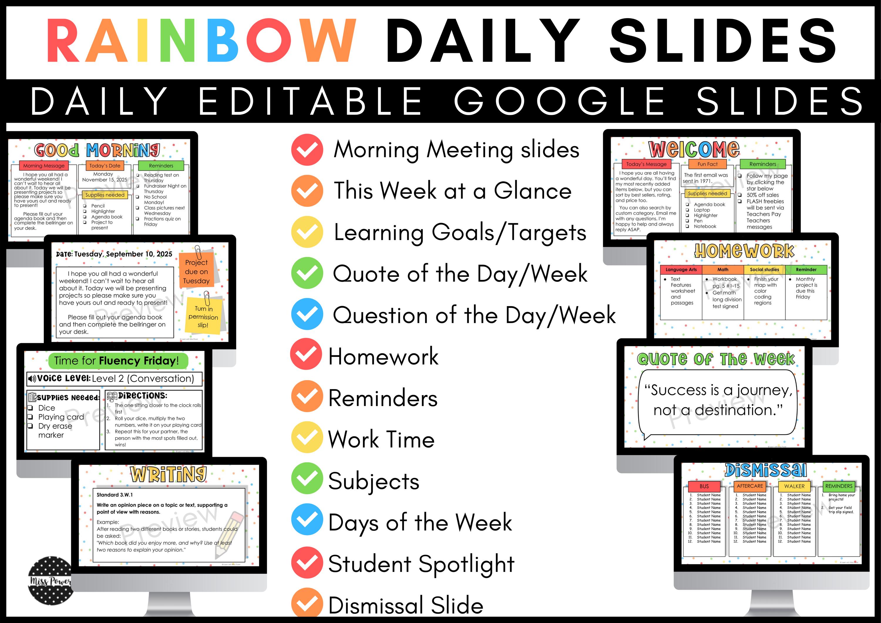 Editable Morning Meeting Slides | Daily Slides Templates | Teacher ...