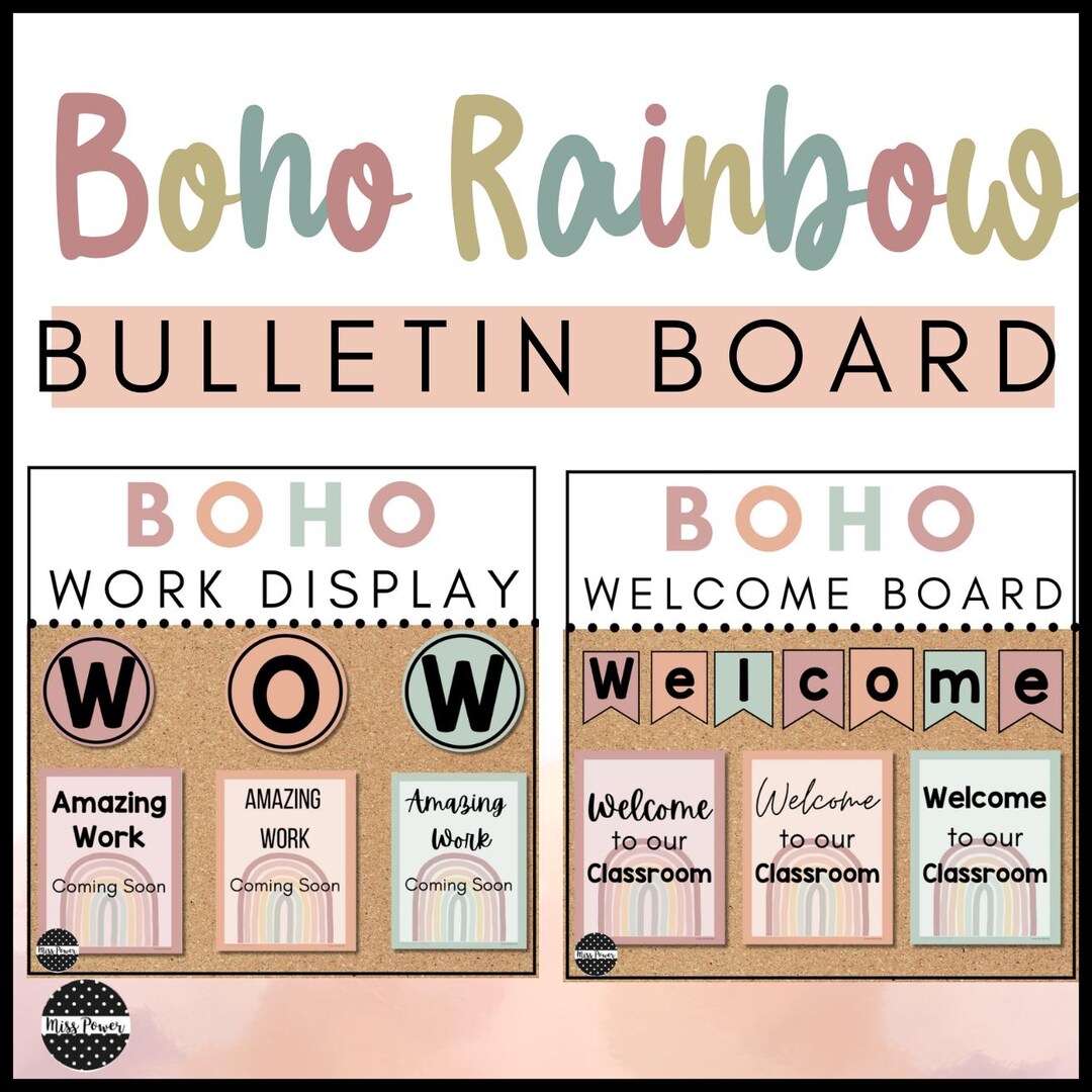 Bulletin Board Letters Boho | Welcome Bulletin Board Letters | WOW Work ...