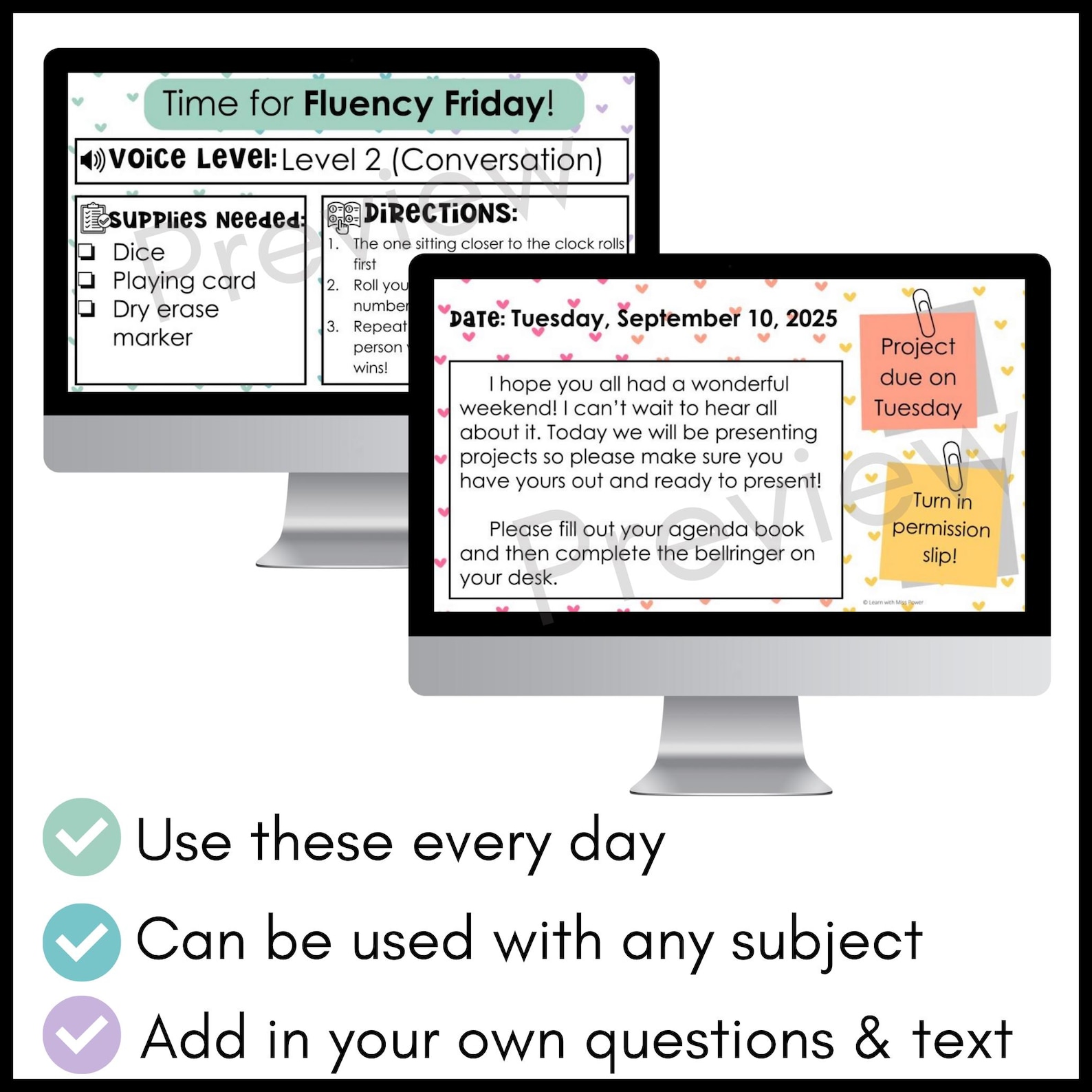 Daily Slides Templates | Morning Agenda Slides | Classroom Daily Google ...